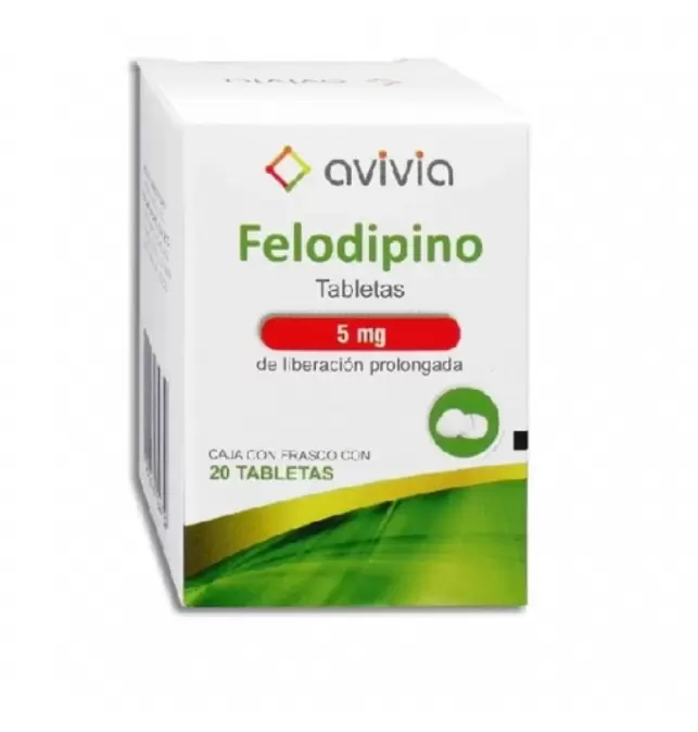 FELODIPINO 5 MG CON 20 TABLETAS