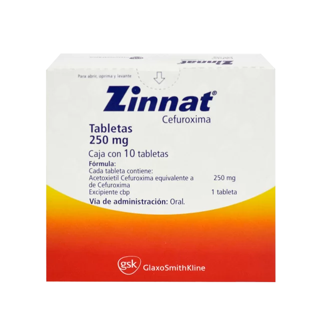 ZINNAT DE 250 MG CON 10 TABLETAS
