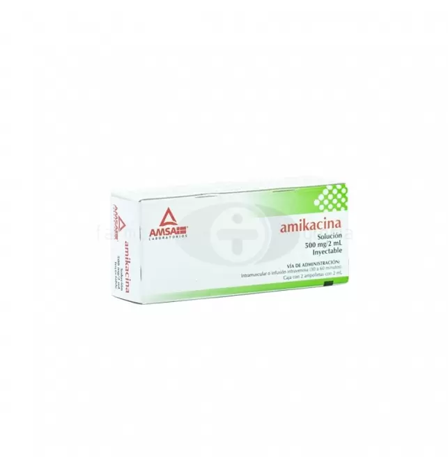 AMIKACINA 500MG/2ML CON 2 AMPOLLETAS