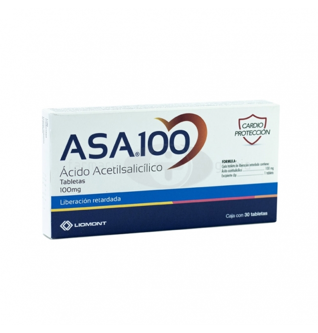ASA 100 MG CON 30 TABLETAS