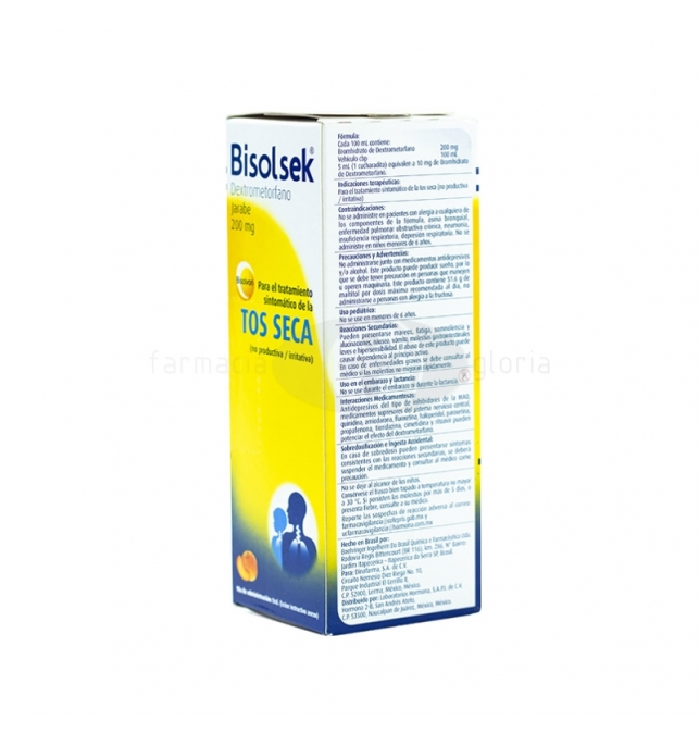 BISOLSEK 200 MG SOLUCIÓN JARABE CON 120 ML