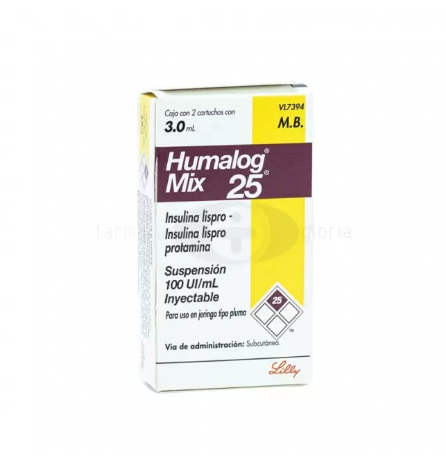 Humalog Mix 25 100 UI / ML Con 2 Cartuchos 3 ML | Mejor Precio