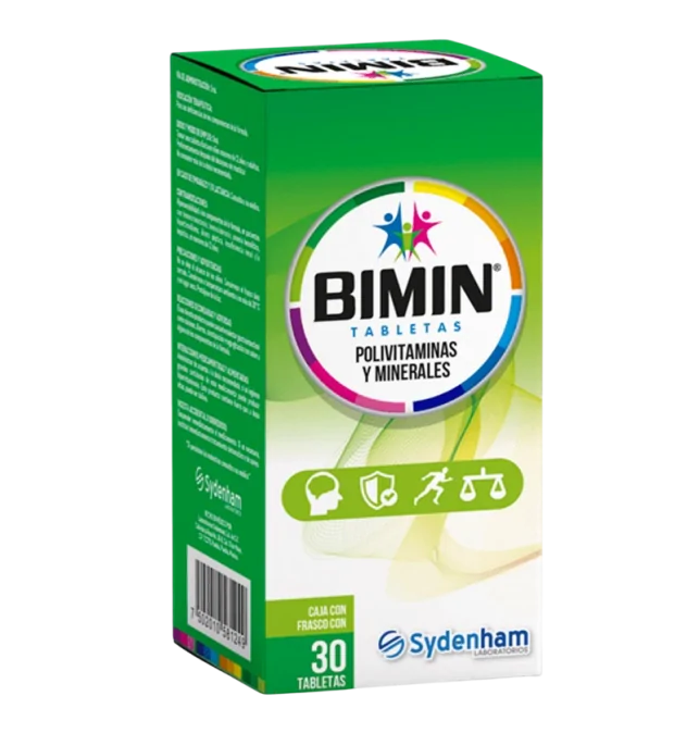 Bimin Polivitaminas y Minerales 30 Tabletas | Farmacia Gloria
