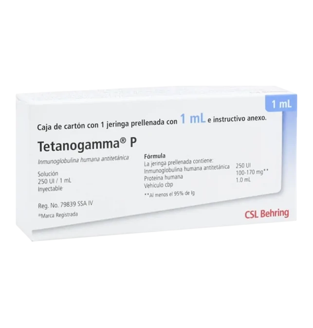 Tetanogamma P Solución Inyectable 250 UI 1 ML | Precio y Usos