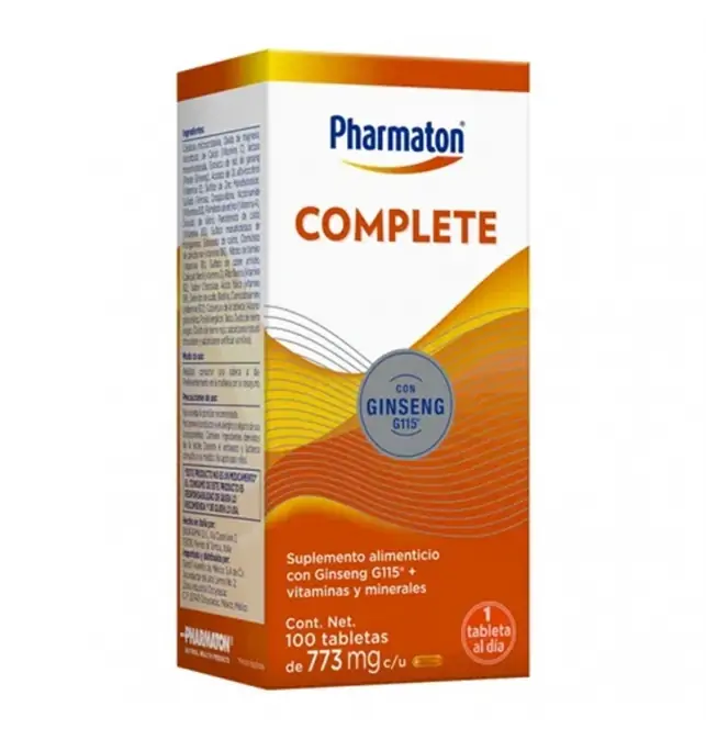 Pharmaton Complete Con 100 Tabletas | Precio y Usos