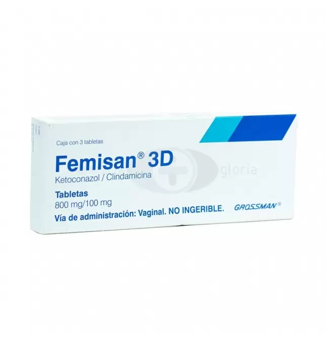 FEMISAN 3D 800MG/100MG CON 3 TABLETAS VAGINALES