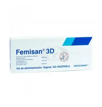 FEMISAN 3D 800MG/100MG CON 3 TABLETAS VAGINALES