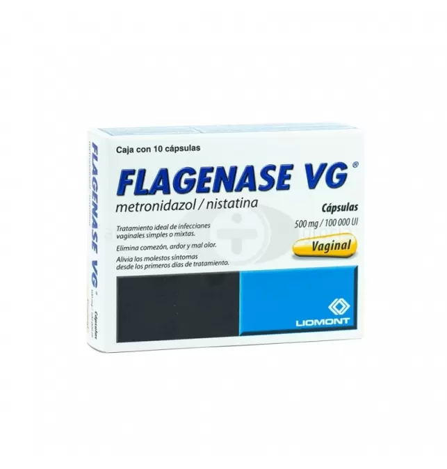 Flagenase VG 500 Mg / 100 000 UI Con 10 Cápsulas Vaginales
