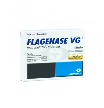Flagenase VG 500 Mg / 100 000 UI Con 10 Cápsulas Vaginales