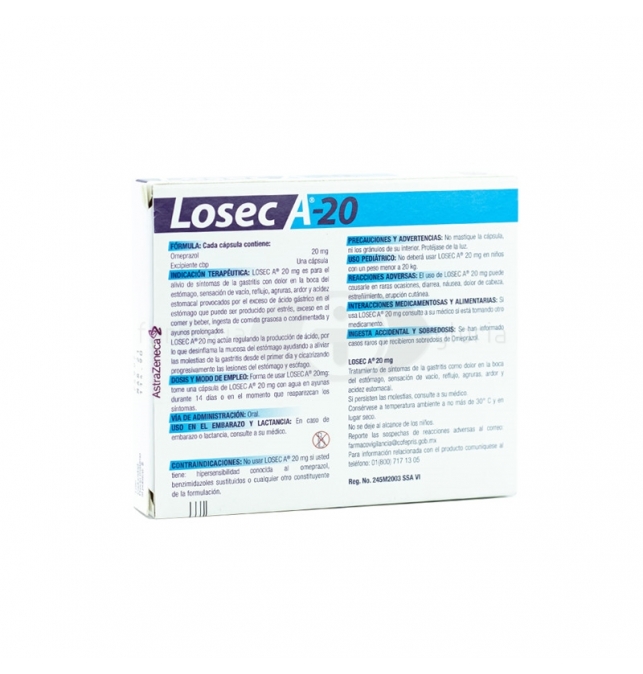 LOSEC A-20 20 MG CON 14 CÁPSULAS