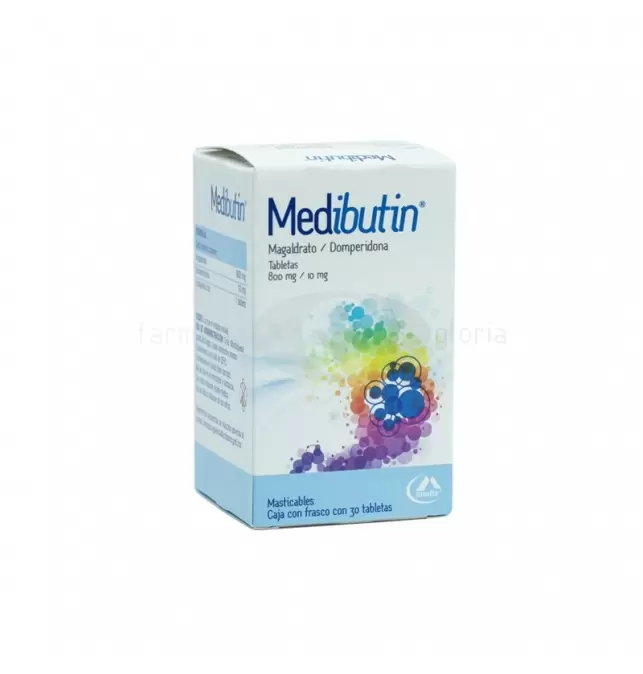 MEDIBUTIN 800MG/10MG CON 30 TABLETAS MASTICABLES