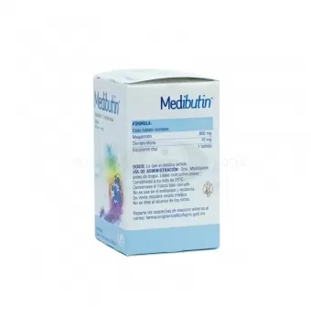 MEDIBUTIN 800MG/10MG CON 30 TABLETAS MASTICABLES