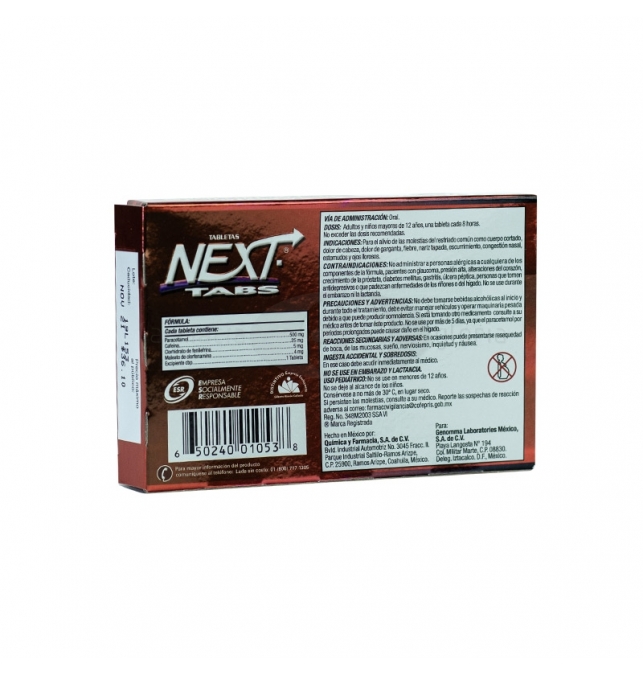 NEXT CON 10 TABLETAS
