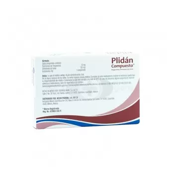 Plidan Compuesto 10 Mg / 125 Mg Con 20 Comprimidos