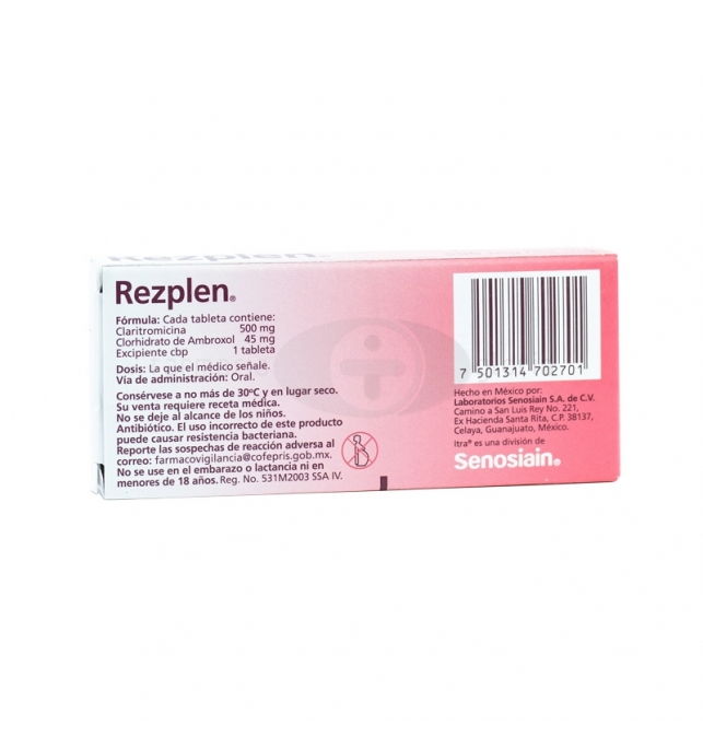 REZPLEN 500MG/45MG CON 10 TABLETAS