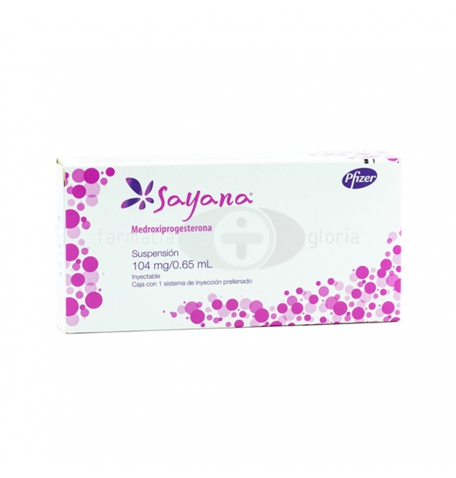 SAYANA CAJA CON UN DISPOSITIVO PRELLENADO UNIJECT CON 104 MG/.65 ML