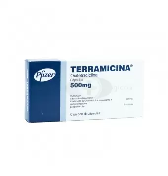 Terramicina 500 Mg Con 16 Cápsulas - Excelente Precio