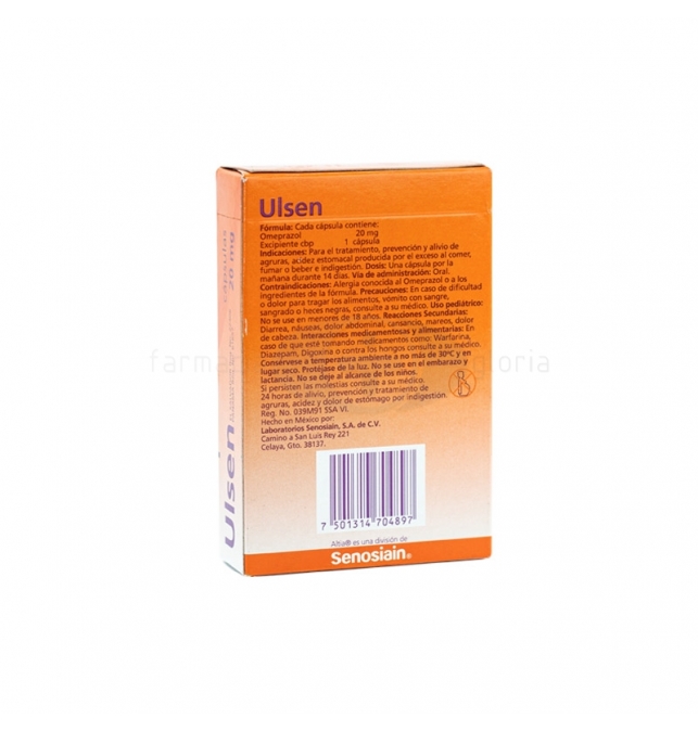 ULSEN 20 MG CON 21 CÁPSULAS