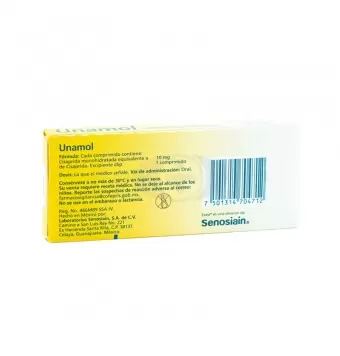 Unamol 10 Mg Con 30 Comprimidos