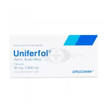 UNIFERFOL 36MG/0.800MG CAJA CON 30 CÁPSULAS