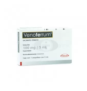 VENOFERRUM 100MG/5ML UNA AMPOLLETA DE 5 ML