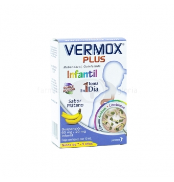 VERMOX PLUS PEDIÁTRICO SUSPENSIÓN SABOR CEREZA DE 10 ML