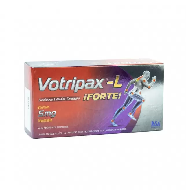 VOTRIPAX-L FORTE 5 MG CON 6 AMPOLLETAS Y 3 JERINGAS