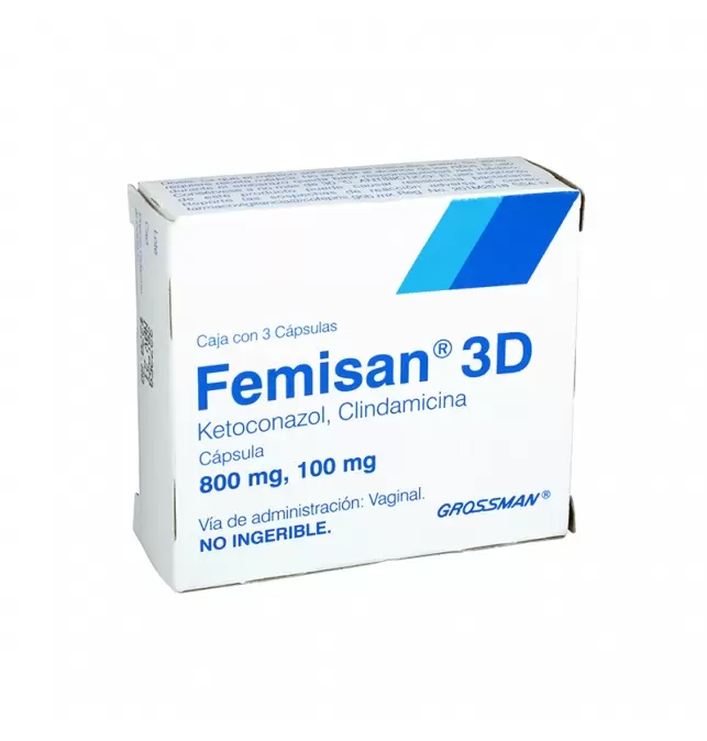 FEMISAN 3D 800MG/100MG CON 3 CÁPSULAS VAGINALES