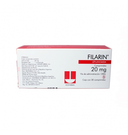 FILARIN DE 20 MG CO 30 TABLETAS