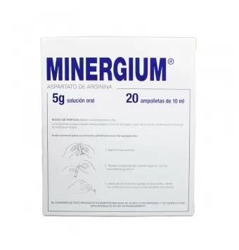 MINERGIUM 5 G SOLUCIÓN ORAL CON 20 AMPOLLETAS DE 10 ML