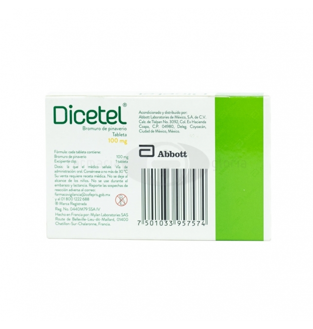 DICETEL 100 MG CON 28 TABLETAS