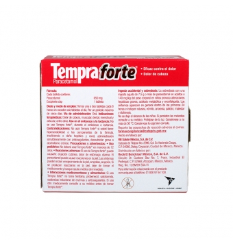 TEMPRA FORTE 650 MG CON 24+12 TABLETAS