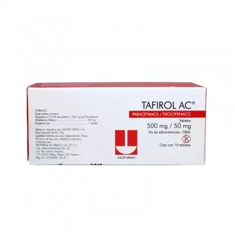 TAFIROL AC 500MG/50MG CON 15 TABLETAS