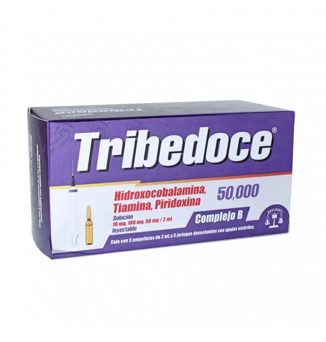Tribedoce 50000, 5 Ampolletas De 2 ML Con 5 Jeringas