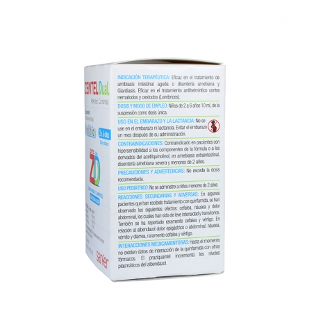 ZENTEL DUAL 400MG/100MG SUSPENSIÓN CON FRASCO DE 10 ML
