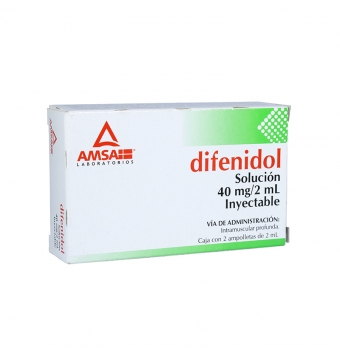 DIFENIDOL 40MG/2ML CON 2 AMPOLLETAS