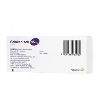 SELOKEN ZOK LIBERACION PROLONGADA 95 MG CAJA CON 30 TABLETAS