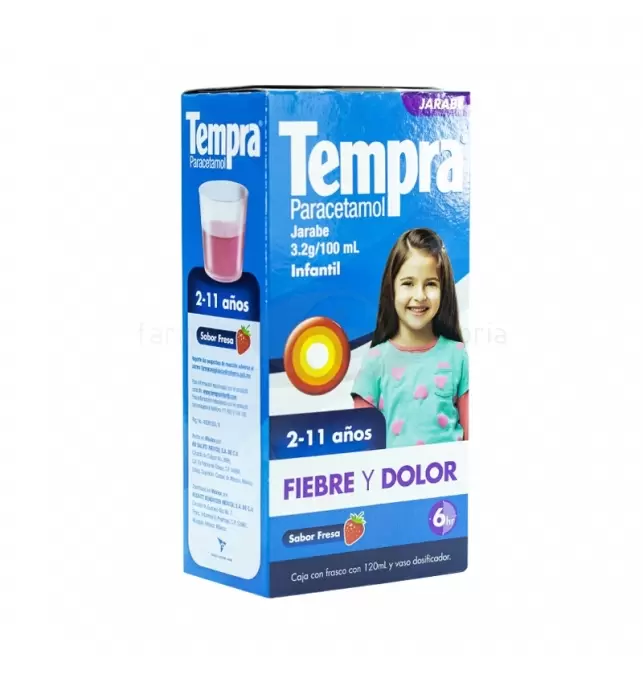 TEMPRA INFANTIL 3.2G JARABE SABOR FRESA CON 120 ML