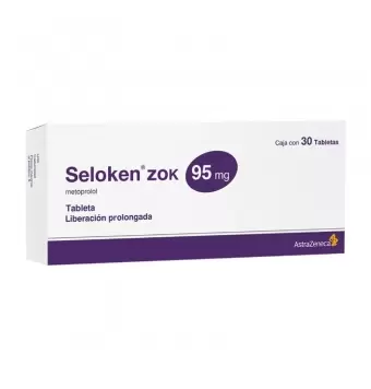 SELOKEN ZOK LIBERACION PROLONGADA 95 MG CAJA CON 30 TABLETAS